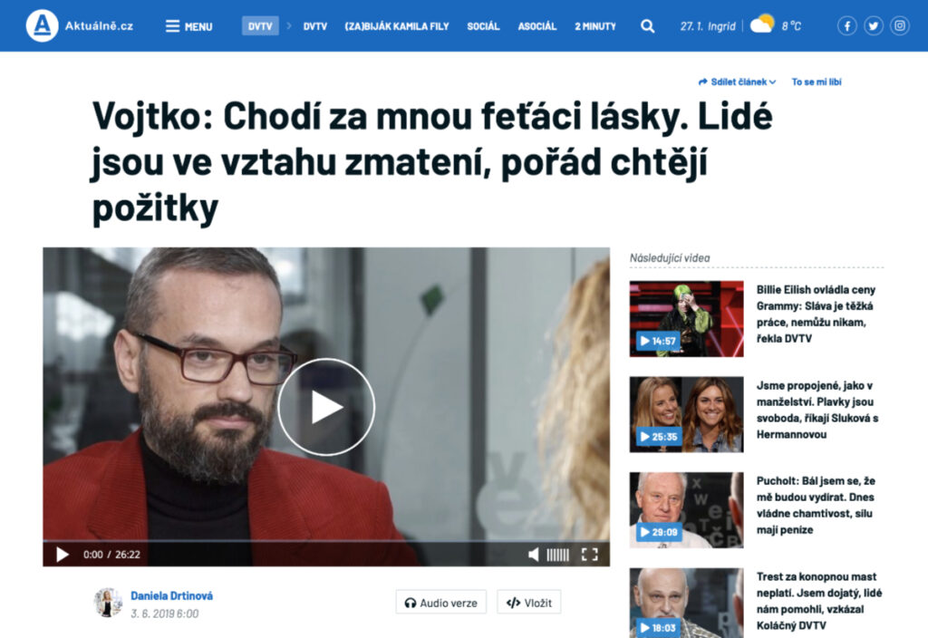 DVTV s Danielou Drtinovou: "Lidé jsou ve vztahu zmatení, pořád chtějí ...
